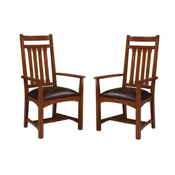 Oak Park Mission Narrow Slats Arm Chairs (Set of 2) - Bed Bath & Beyond ...