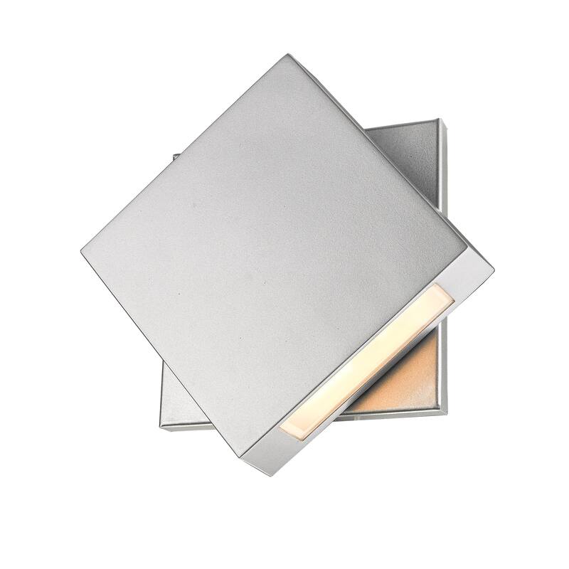 Quadrate 1 Light Outdoor Wall Sconce in Silver - Bed Bath & Beyond - 27793905