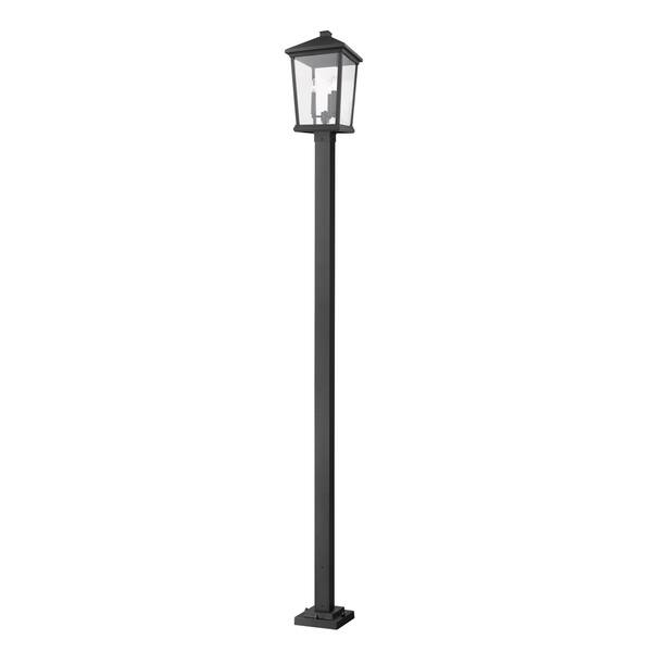 Beacon 3 Light Outdoor Post Mounted Fixture in Black - Bed Bath ...