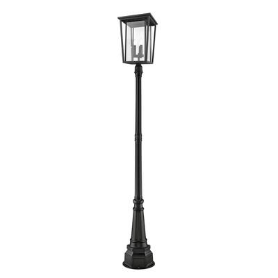 Seoul 3 Light Outdoor Post Mounted Fixture in Black - Bed Bath & Beyond ...
