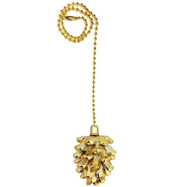 Royal Designs Fan Pull Chain - Pine Cone - Polished Brass - Bed Bath ...