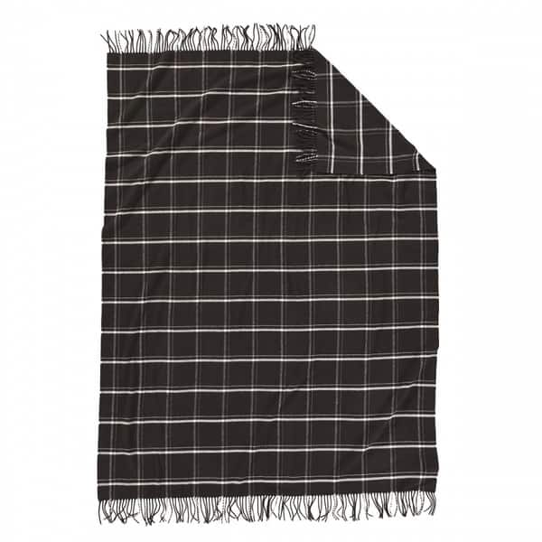Pendleton 5th Avenue Black Windowpane Throw - On Sale - Bed Bath ...