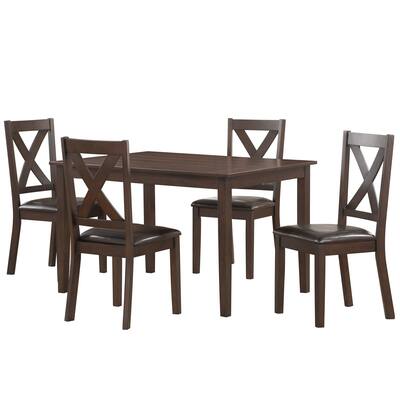 Traditional Style Dark Brown Dining Set - Overstock - 27871606