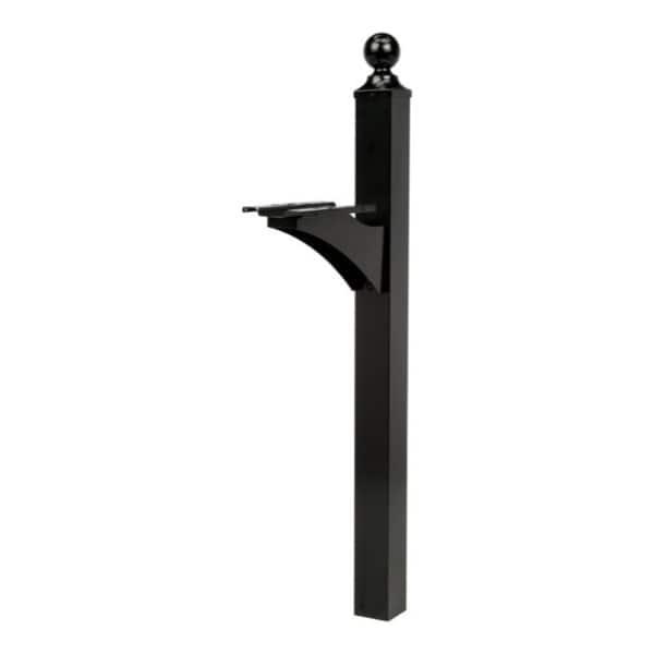 Gibraltar Mailboxes Landover Gloss Black Aluminum Mailbox Post - Bed ...