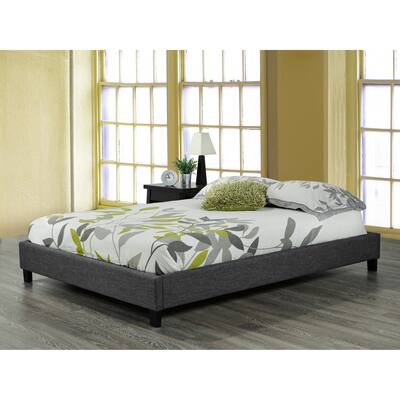 Single Platform Bed Frame, Grey - Overstock - 27883674