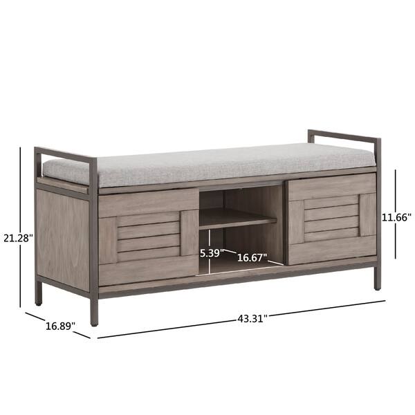 Duke Grey Finish Storage Bench With Cushion by iNSPIRE Q Classic - Bed ...