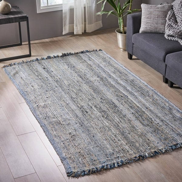 Janewood Transitional Hemp and Denim Area Rug by Christopher Knight ...