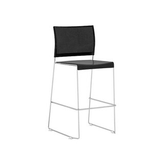 Safco Currant Solid Steel Bistro Height Stacking Chair - Chrome Frame ...