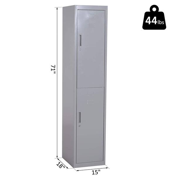 Vinsetto 71 in- 2 Tier Freestanding Steel Lockable Wall Locker Storage ...