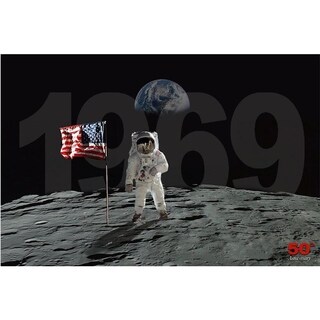 American Moon Landing 1969 50th Anniversary by Robert Downs 36x24 ...