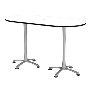 Safco Cha-Cha 72" x 36" Bistro Height Racetrack Table with Designer ...