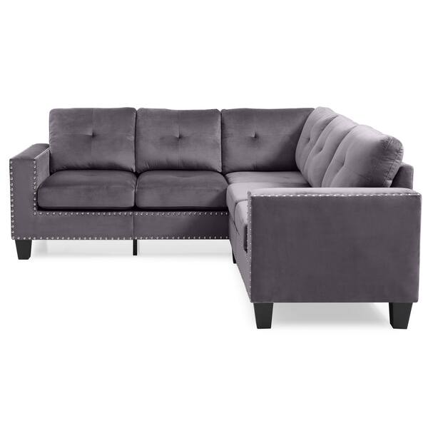 LYKE Home Nyla Gray Sectional - Bed Bath & Beyond - 28001172