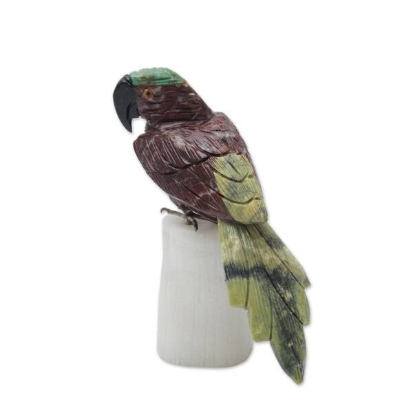Handmade Gemstone Parrot Sculpture 'Little Parrot' (Peru) - Bed Bath ...