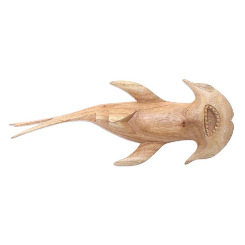 Handmade Ocean Hunter Wood Sculpture (Indonesia) - Overstock - 28009442