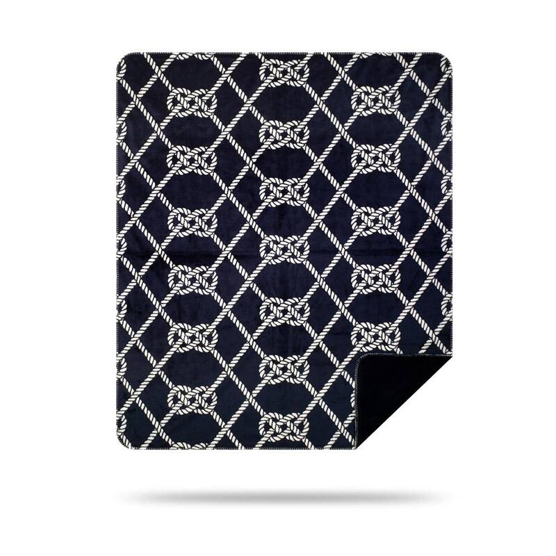 Denali 21 Knots/Dark Navy Microplush Blanket - Overstock - 28011263
