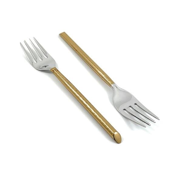 Vibhsa Dinner Forks Golden Cut Hammered Table Forks Set of 6 - Bed Bath ...