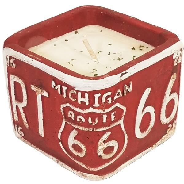American Highway License Plate MI Roasted Espresso Square Candle - Bed ...