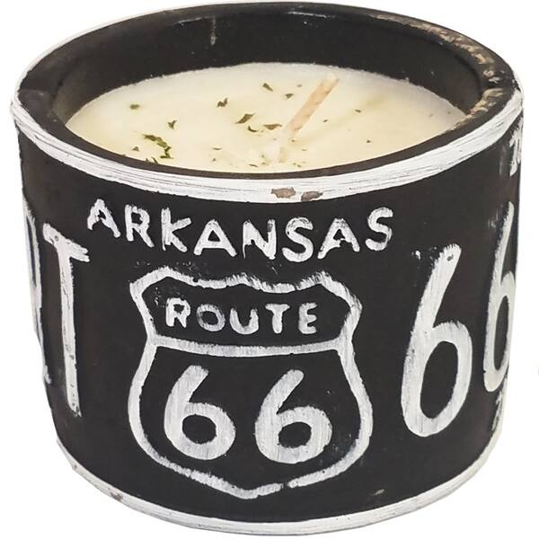 American Highway License Plate AR Roasted Espresso Round Candle - Bed ...