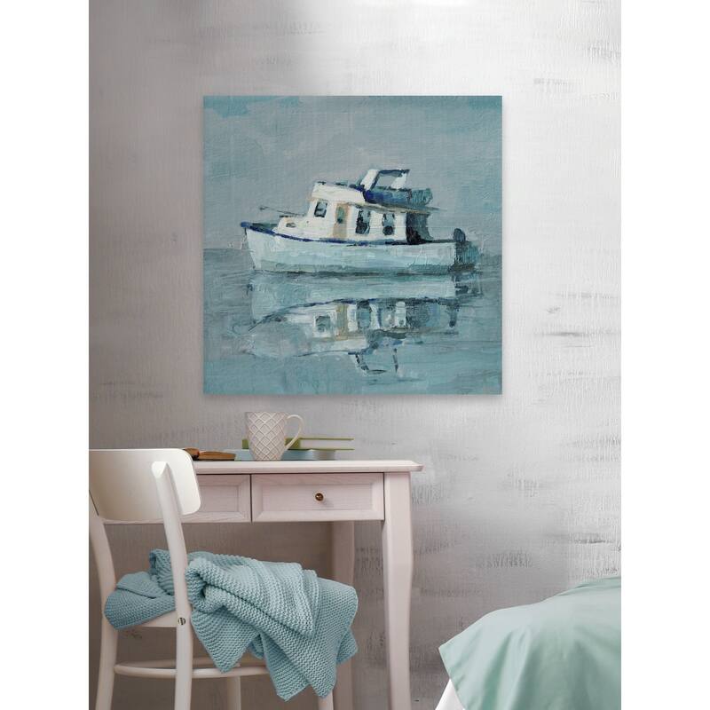 'Boat Reflection' Painting Print on Wrapped Canvas - Multi-color ...