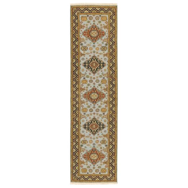 Vista Home Ashbury Handmade Wool Traditional Blue/ Gold Area Rug - Bed ...