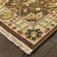 Vista Home Ashbury Handmade Wool Traditional Blue/ Gold Area Rug - Bed ...