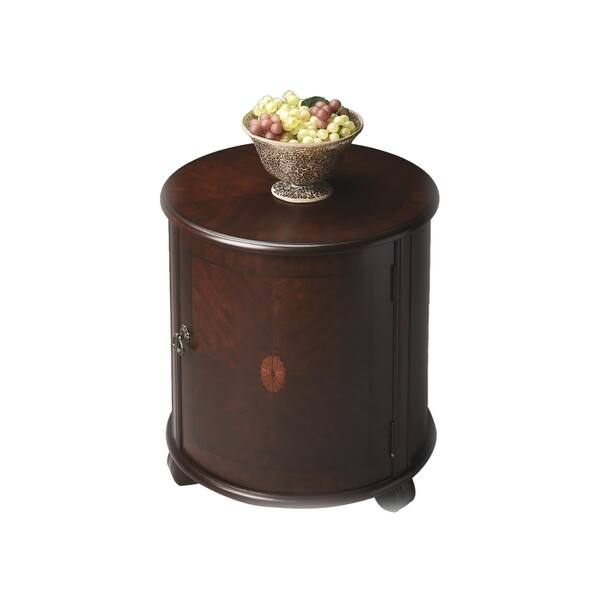 Traditional Handcrafted Wooden Round Drum Table in Plantation Cherry ...