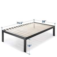 JustMallet Black Frame 18 inch Heavy Duty Steel Platform Bed By Crown ...