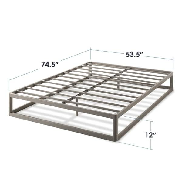 Porch & Den McAlpin 12-inch Heavy Duty Metal Platform Bed Frame Grey ...