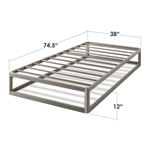 Porch & Den McAlpin 12-inch Heavy Duty Metal Platform Bed Frame Grey ...