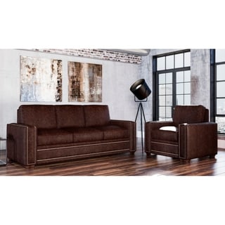 Made To Order Evelyn 100 Top Grain Leather Sofa And Chair Set Bed