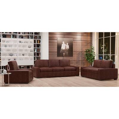 Made To Order Monza 100 Top Grain Leather Sofa Loveseat And Chair Set