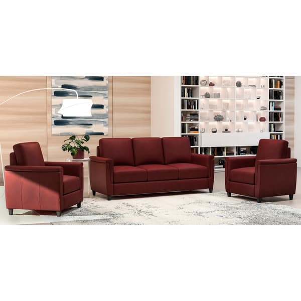 Made To Order Esther 100 Top Grain Leather Sofa And Two Chairs Set