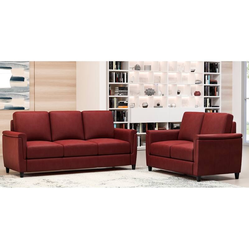 Made To Order Esther 100 Top Grain Leather Sofa And Loveseat Set