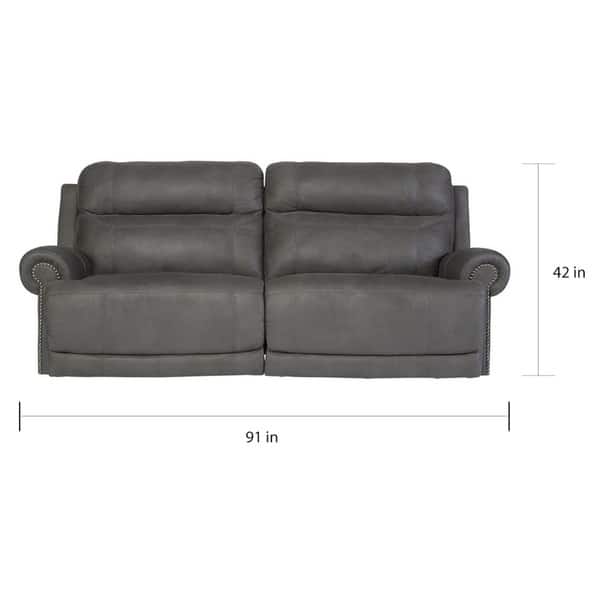 Signature Design by Ashley Austere Gray 2-Seat Reclining Sofa - Bed ...
