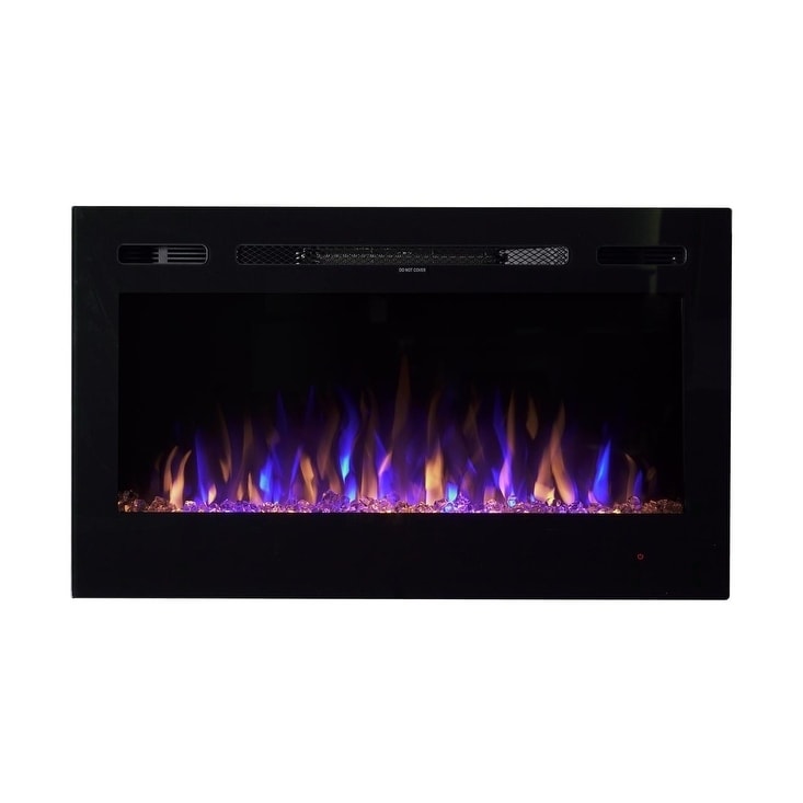 50-in. LED Wall-mounted Crystal Flame Electric Fireplace - Bed Bath ...