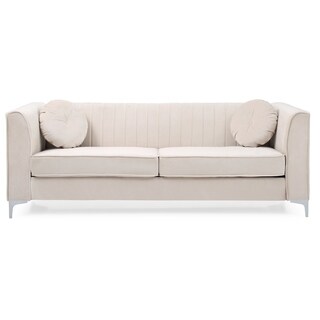 LYKE Home Channel Tufted White Sofa - Bed Bath & Beyond - 28087958