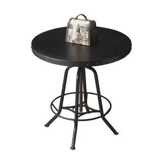 Transitional Round Iron Hall/Pub Table in Metalwork Finish, 29"Diam.x26 ...
