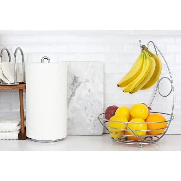Simplicity Collection Fruit Bowl with Banana Tree, Chrome - Bed Bath ...