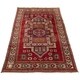 Hand-knotted Melis Vintage Red Wool Rug - 4'9