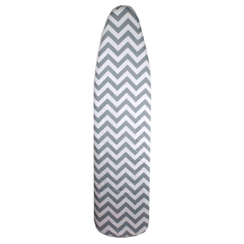 Sunbeam Classic Chic Chevron 15" x 54" Cotton Ironing Board Cover, Grey ...