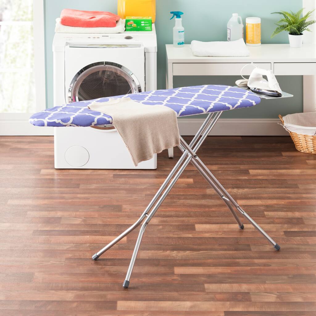 Sunbeam Lovely Lattice 15" x 54" Cotton Ironing Board Cover, Blue ...