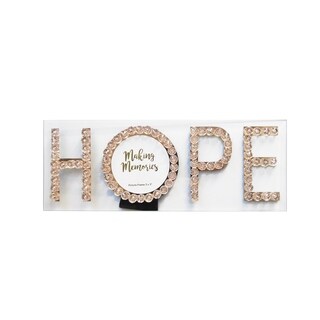 rose gold word art/frame hope with beads 11.42x0.59x4.33" - Bed Bath ...