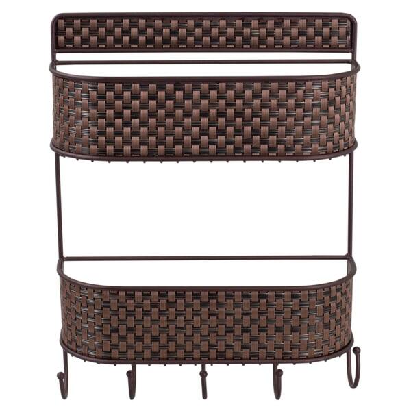 Wall Mount Basket Weave 2 Tier Letter Rack Organizer, Bronze - Bed Bath ...