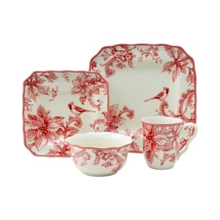 222 Fifth Christmas Lane 16 Piece Dinnerware Set, Service for 4 - Bed ...