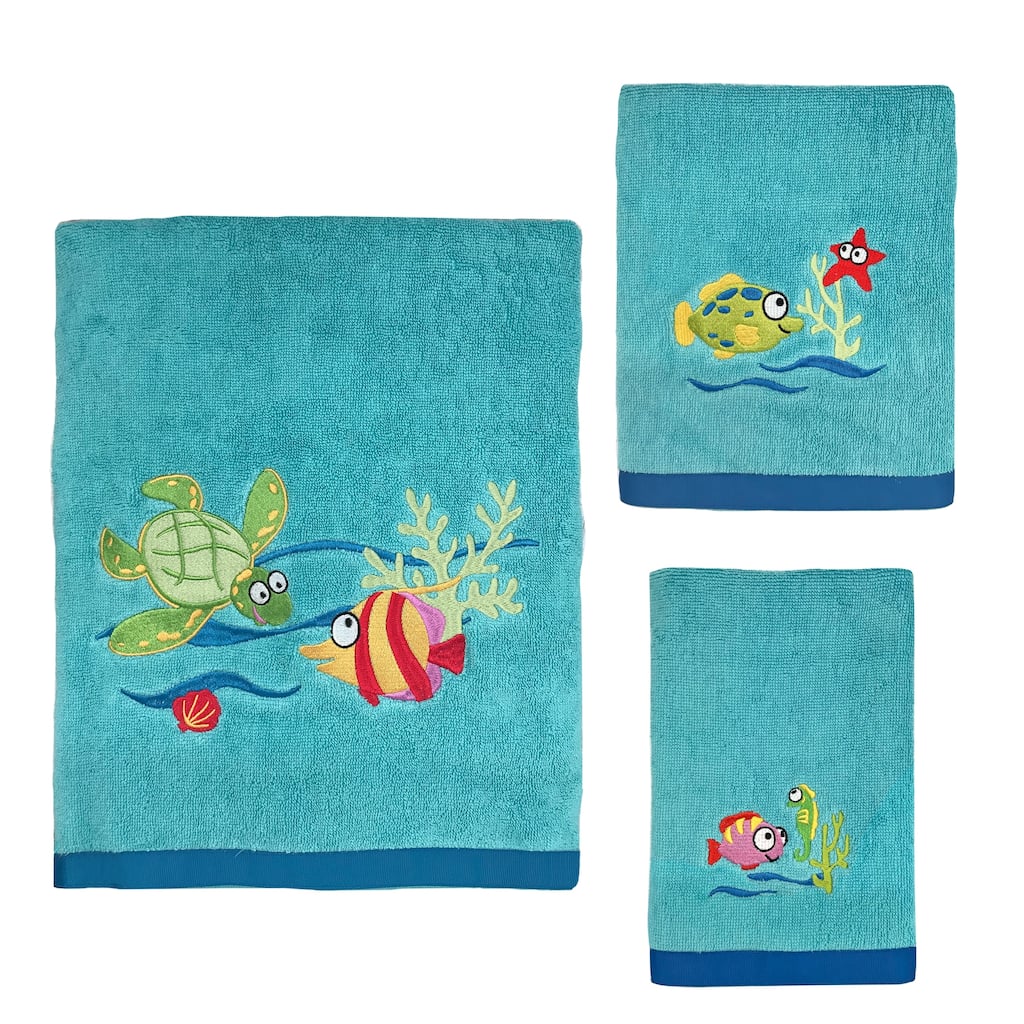 Fish Tails 3pc Towel Set - 3 pc set - Overstock - 28135603
