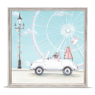 'Little White Convertible' by Kris Langenberg Mini Framed Art - 6 x 6 ...