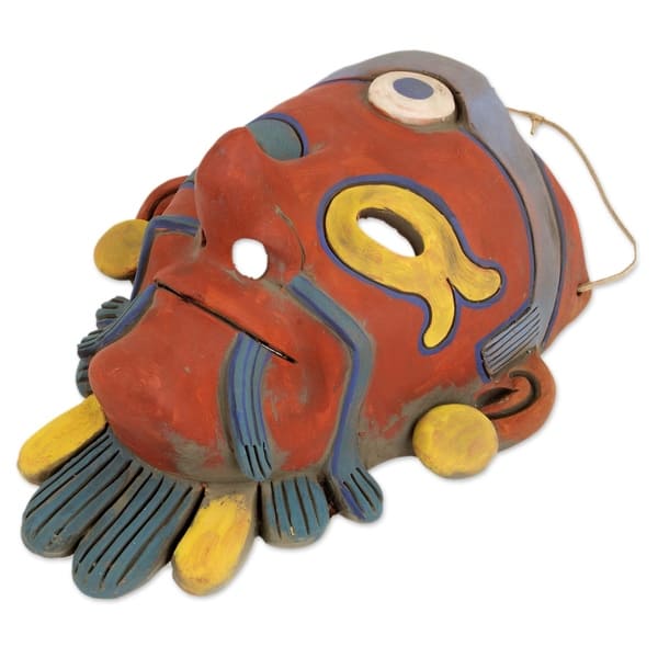 Handmade Ek Chuak Maya Lord Ceramic mask (Mexico) - Bed Bath & Beyond ...