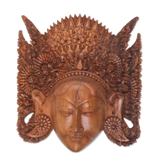 Handmade Beautiful Sita Wood mask (Indonesia) - Bed Bath & Beyond ...