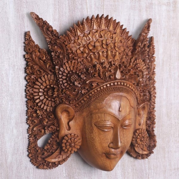 Handmade Beautiful Sita Wood mask (Indonesia) - Bed Bath & Beyond ...
