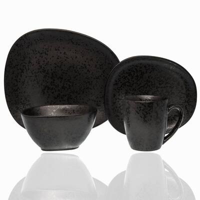 Red Vanilla Metro Black 16-piece Dinnerware Set - Overstock - 28171243